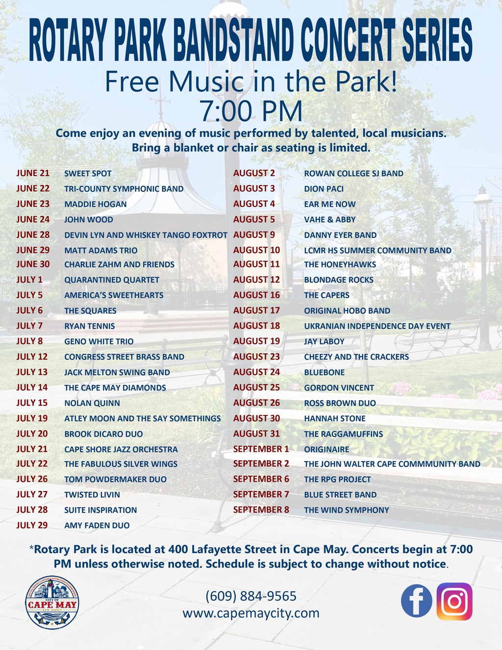 Official Website for the City of Cape May NJ - Rotary Park Concerts